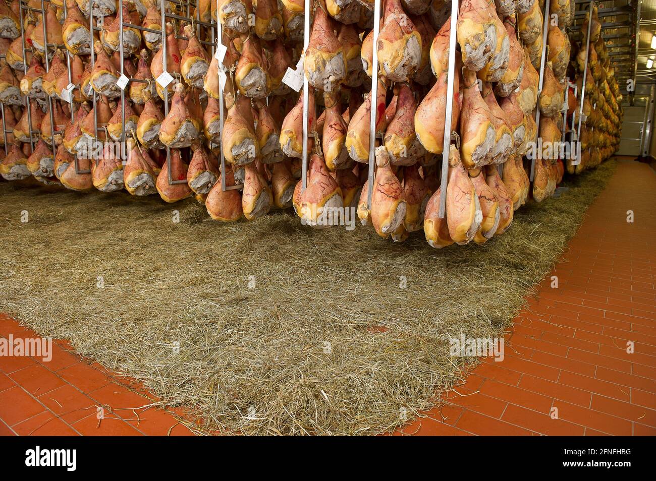 Europe, Italy, Bergamo. IBS sausage factory in Azzano S. Paul produces ...