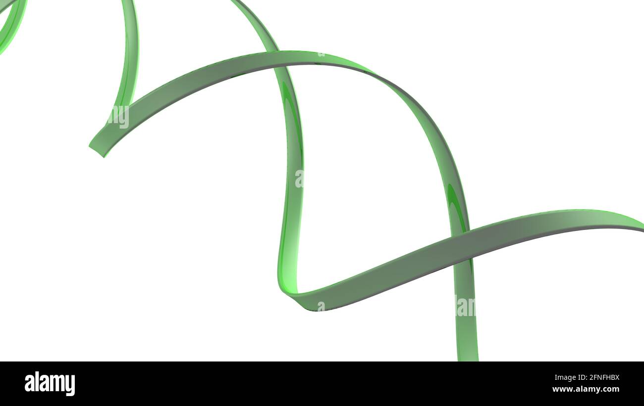 Green helix spiral isolated on white background - 3D rendering ...