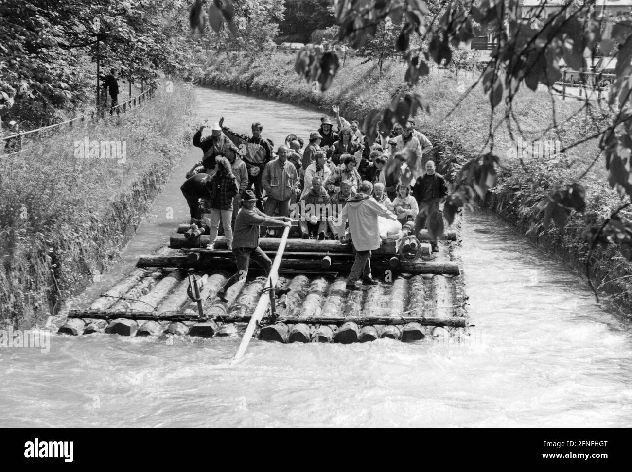 Wooden river raft Black and White Stock Photos & Images - Alamy