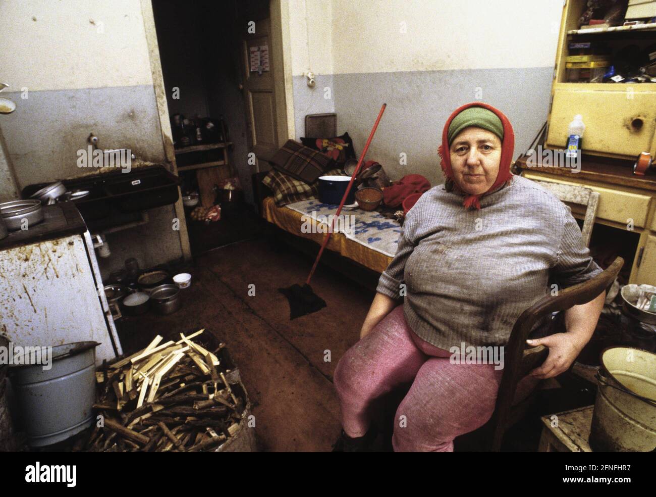 GERMANY : A woman living alone in total poverty in Bitterfeld , former ...