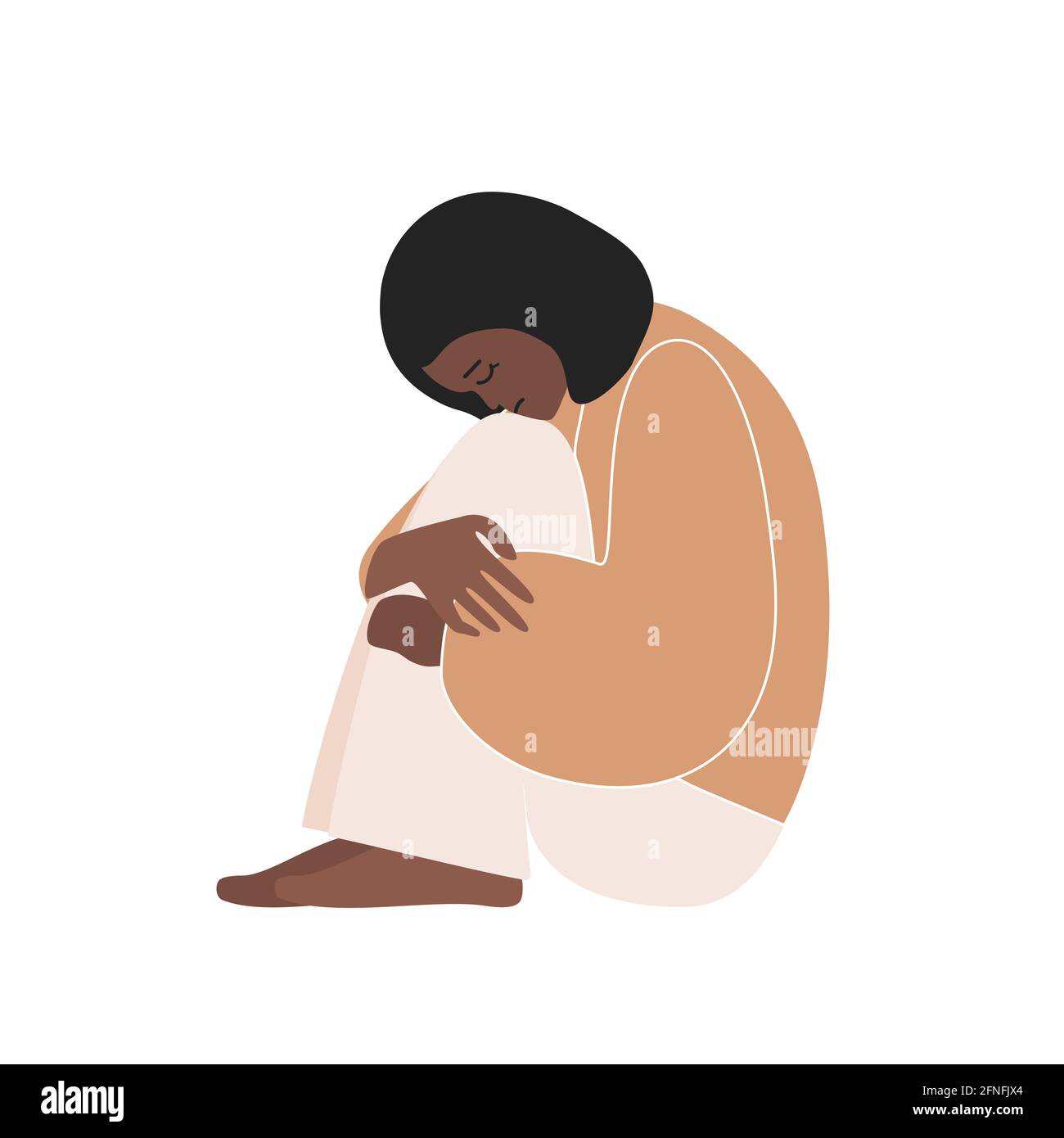 African american sad woman Stock Vector Images - Alamy