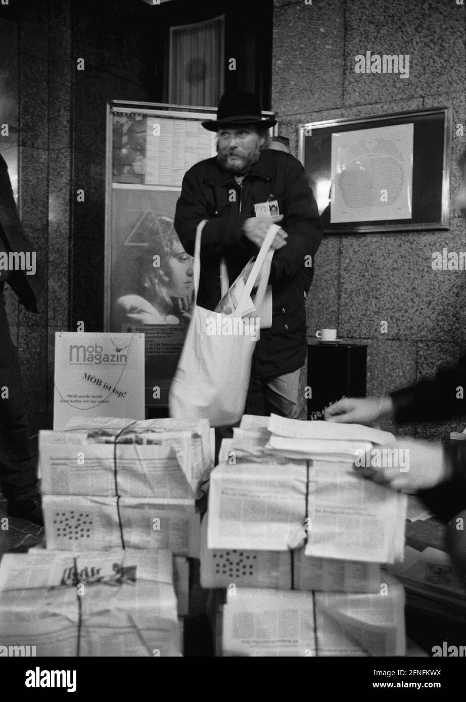 Presentation of the new homeless newspaper MOB in the foyer of the ...