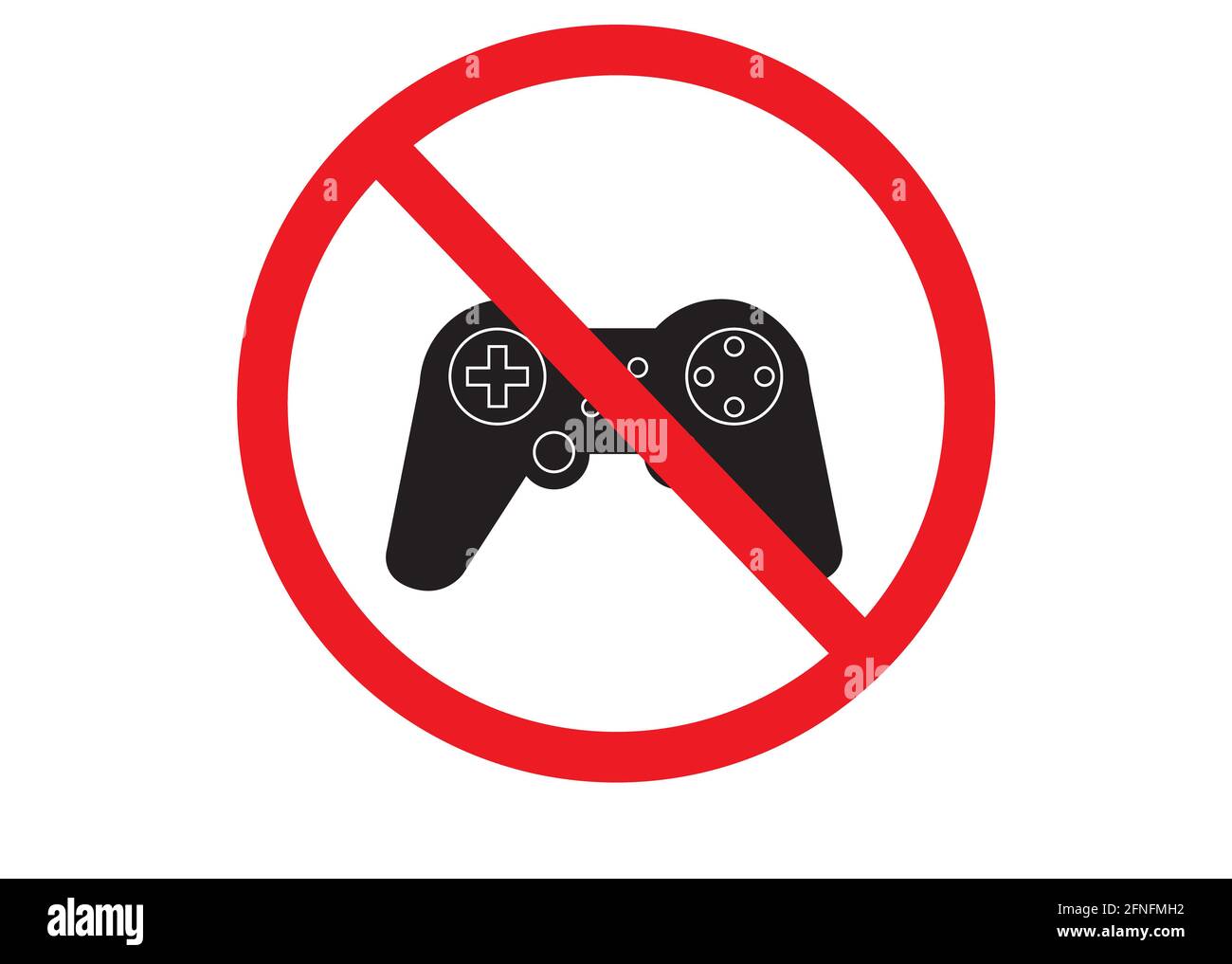 game is prohibited icon on white background. no gaming sign. flat style ...