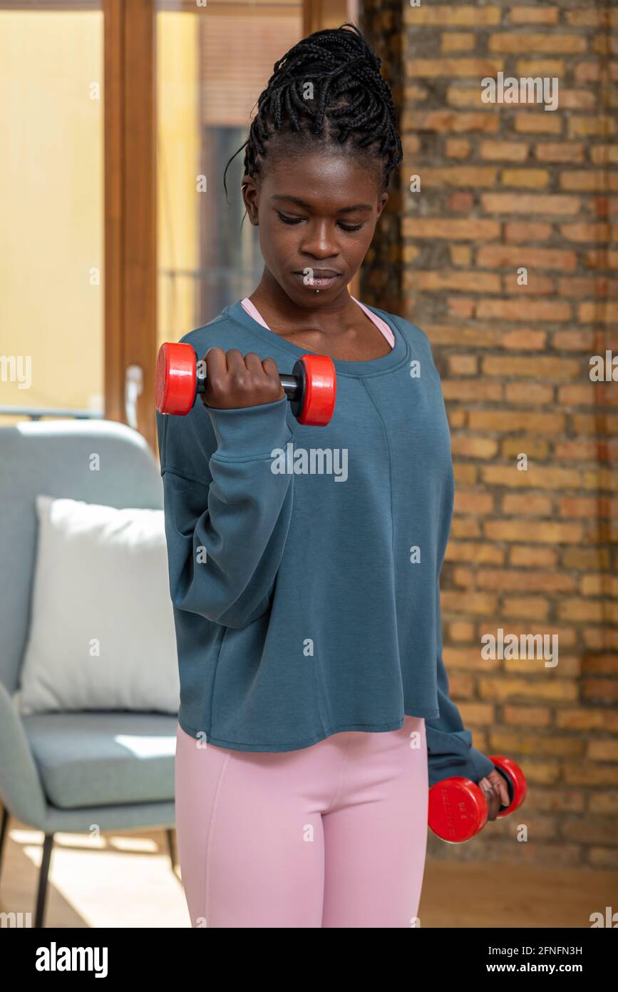 Focused black female athlete doing hi-res stock photography and images ...