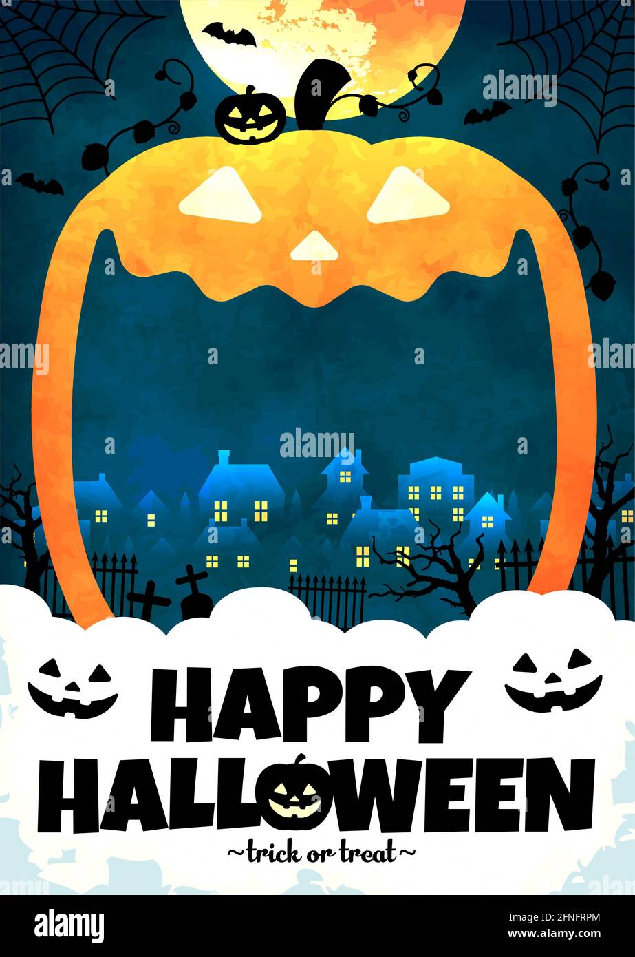 Halloween background vector illustration. Poster (flyer) template ...