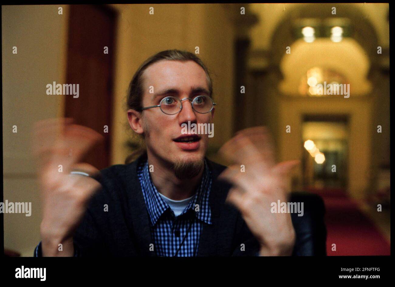 Germany, Berlin, 23.01.1998, Benjamin Hoff, on a corridor in the ...