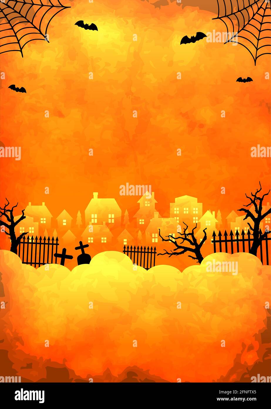 Halloween background vector illustration. Poster (flyer) template ...