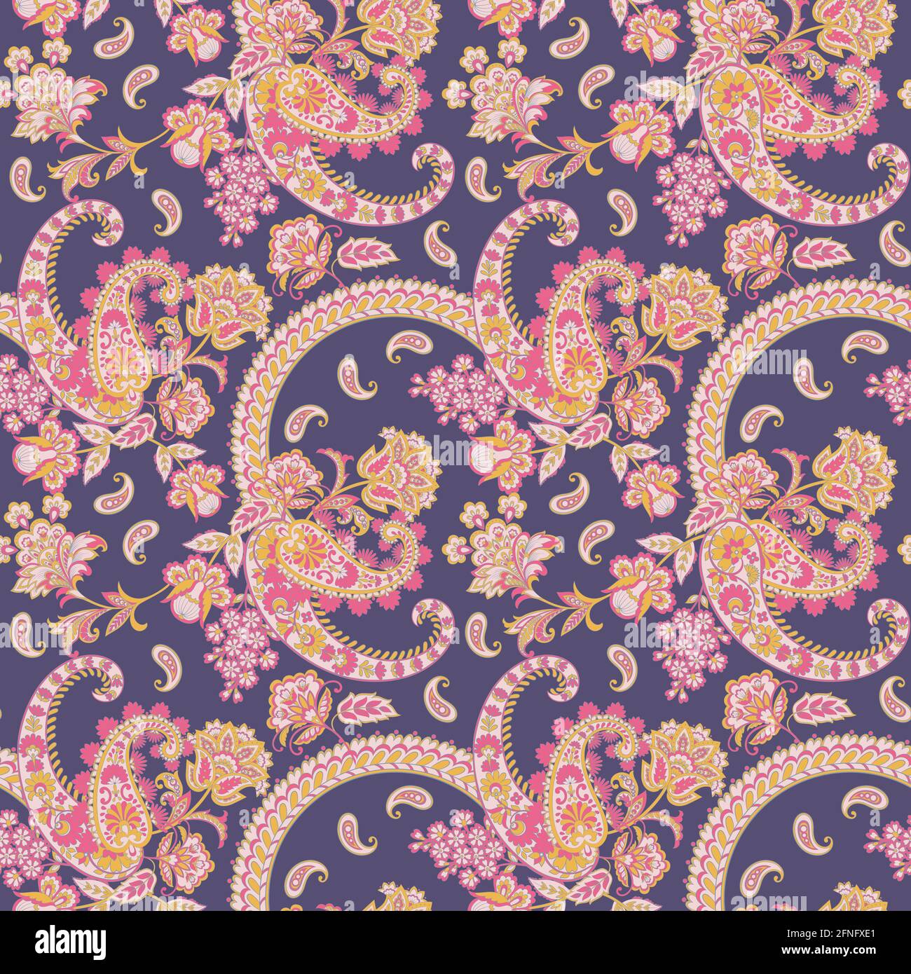 Paisley Floral oriental ethnic Pattern. Seamless Vector Ornament ...