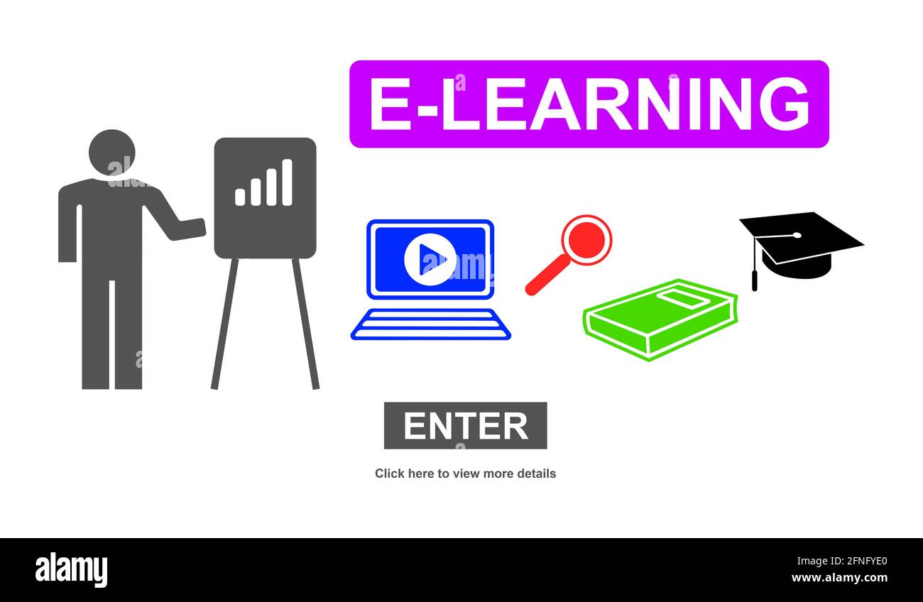 Illustration of an e-learning concept Stock Photo - Alamy