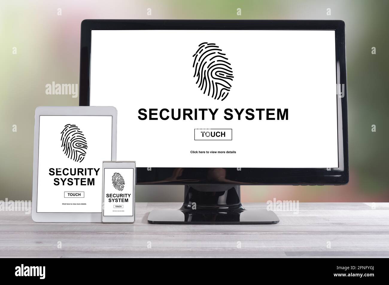 Security system concept shown on different information technology ...