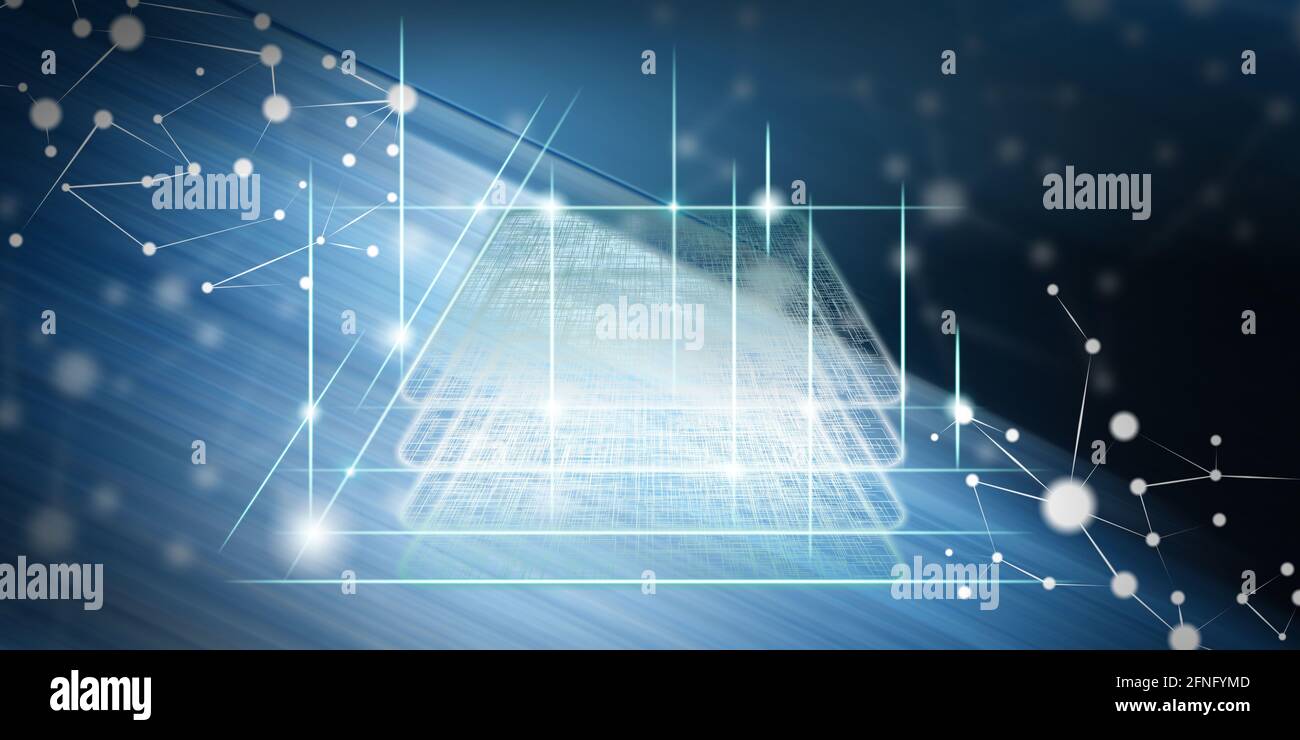 Illustration of a blockchain technology concept Stock Photo - Alamy