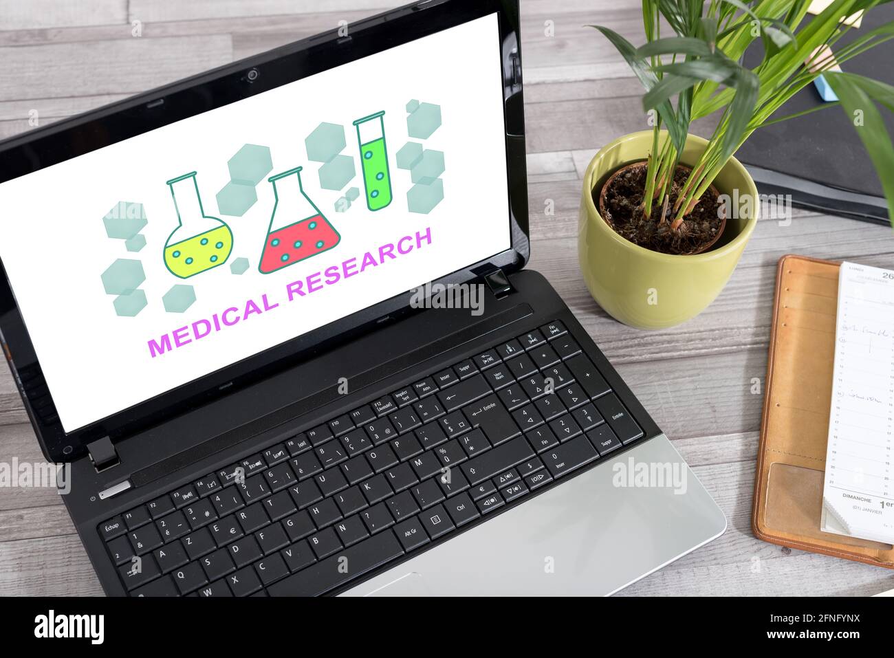 Laptop screen with medical research concept Stock Photo - Alamy