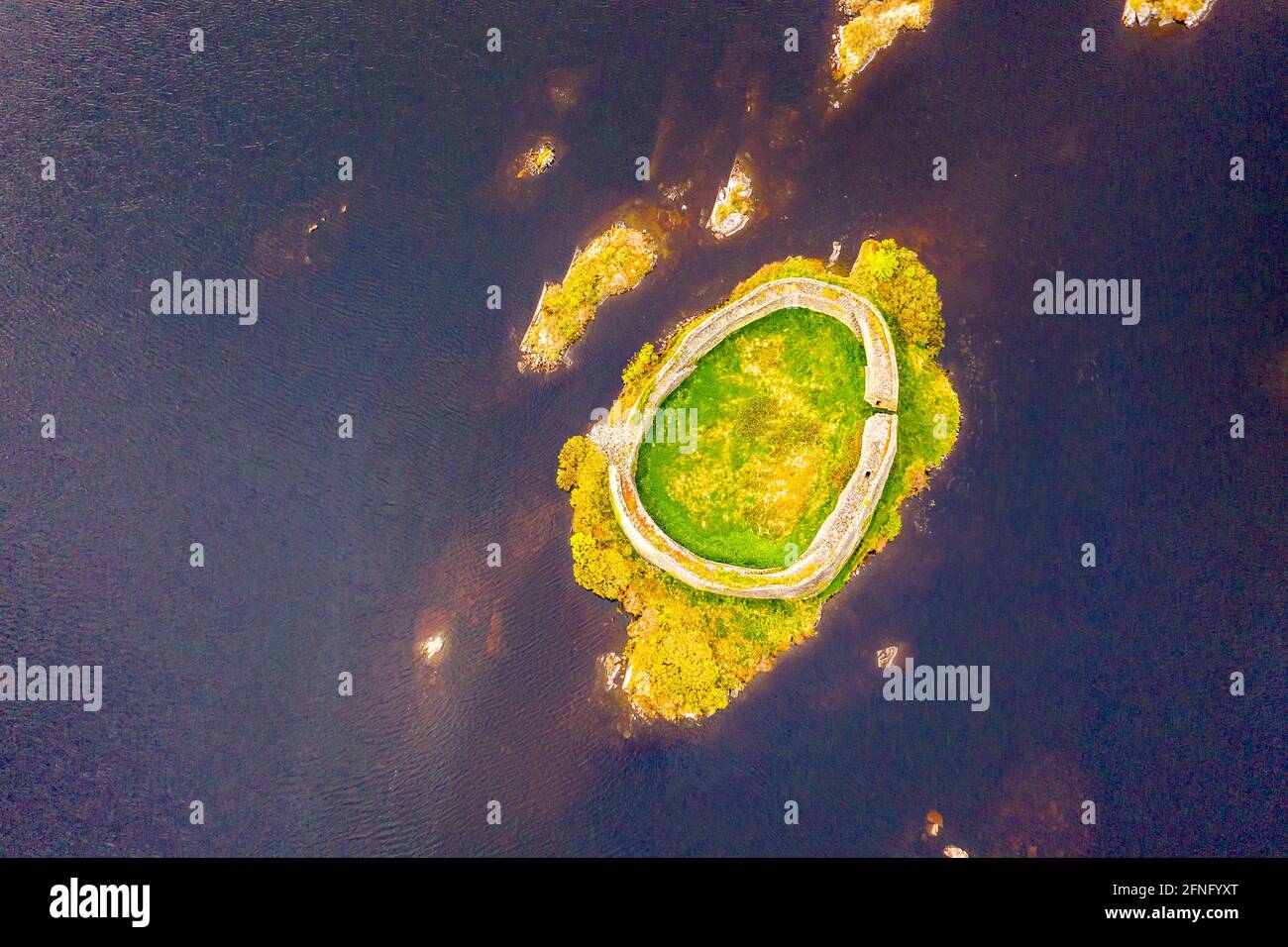 Aerial view of Doon Fort by Portnoo - County Donegal - Ireland Stock ...