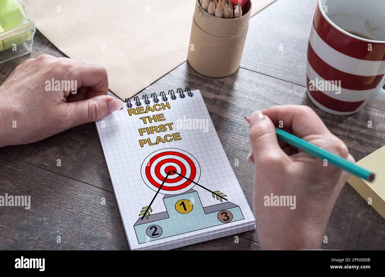 Winner concept drawn on a notepad Stock Photo - Alamy