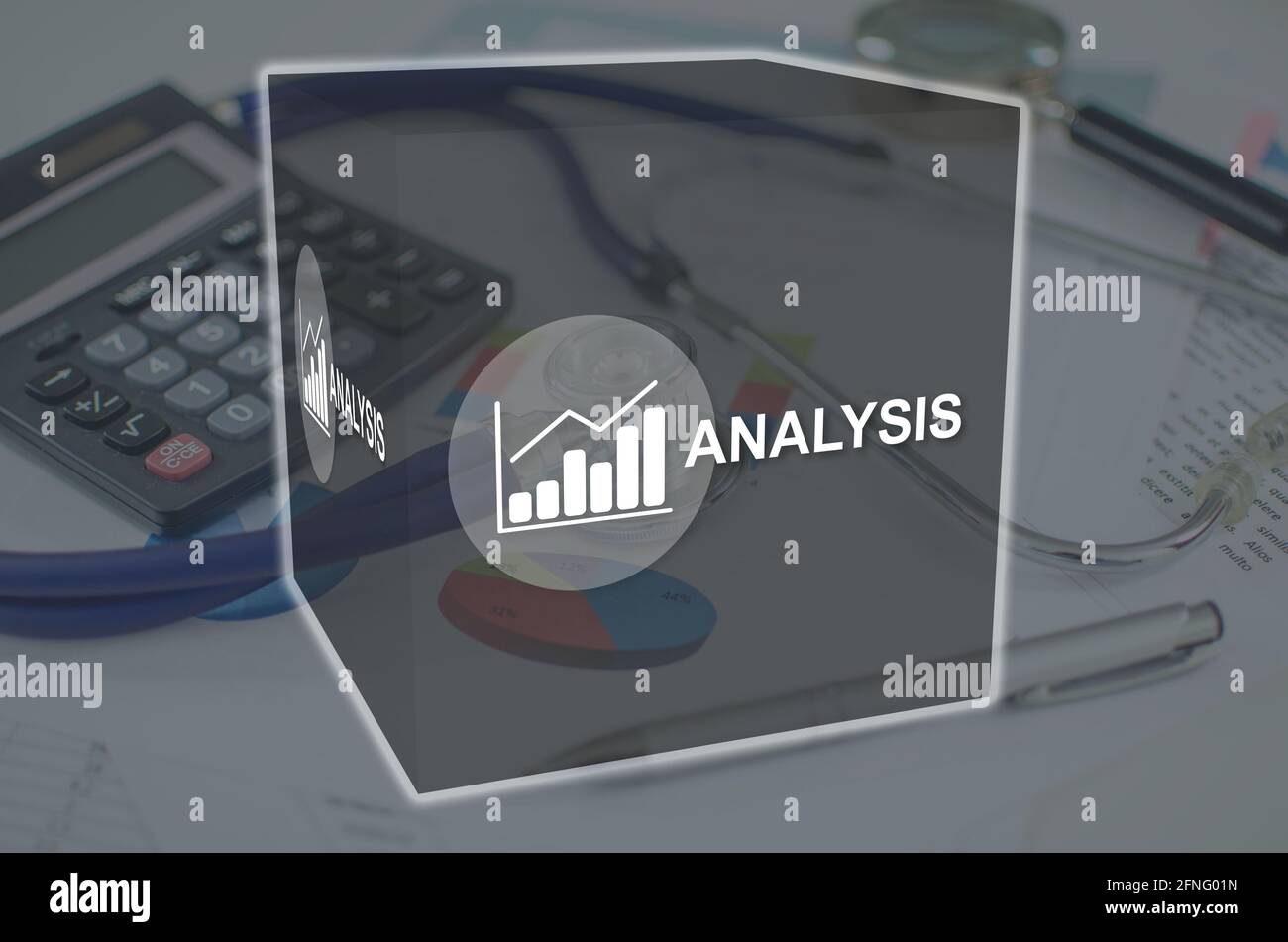 Business analysis concept illustrated by a picture on background Stock ...