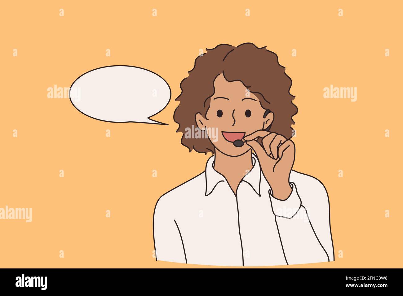 Call center worker female customer Stock Vector Images - Alamy
