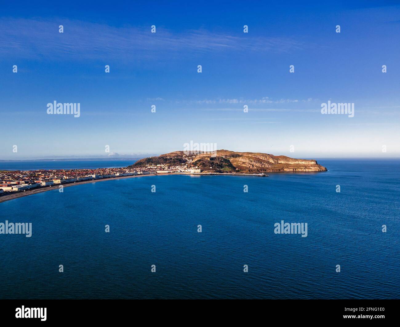 Aerial image of Llandudno town centred on the Great Orme, Llandudno ...