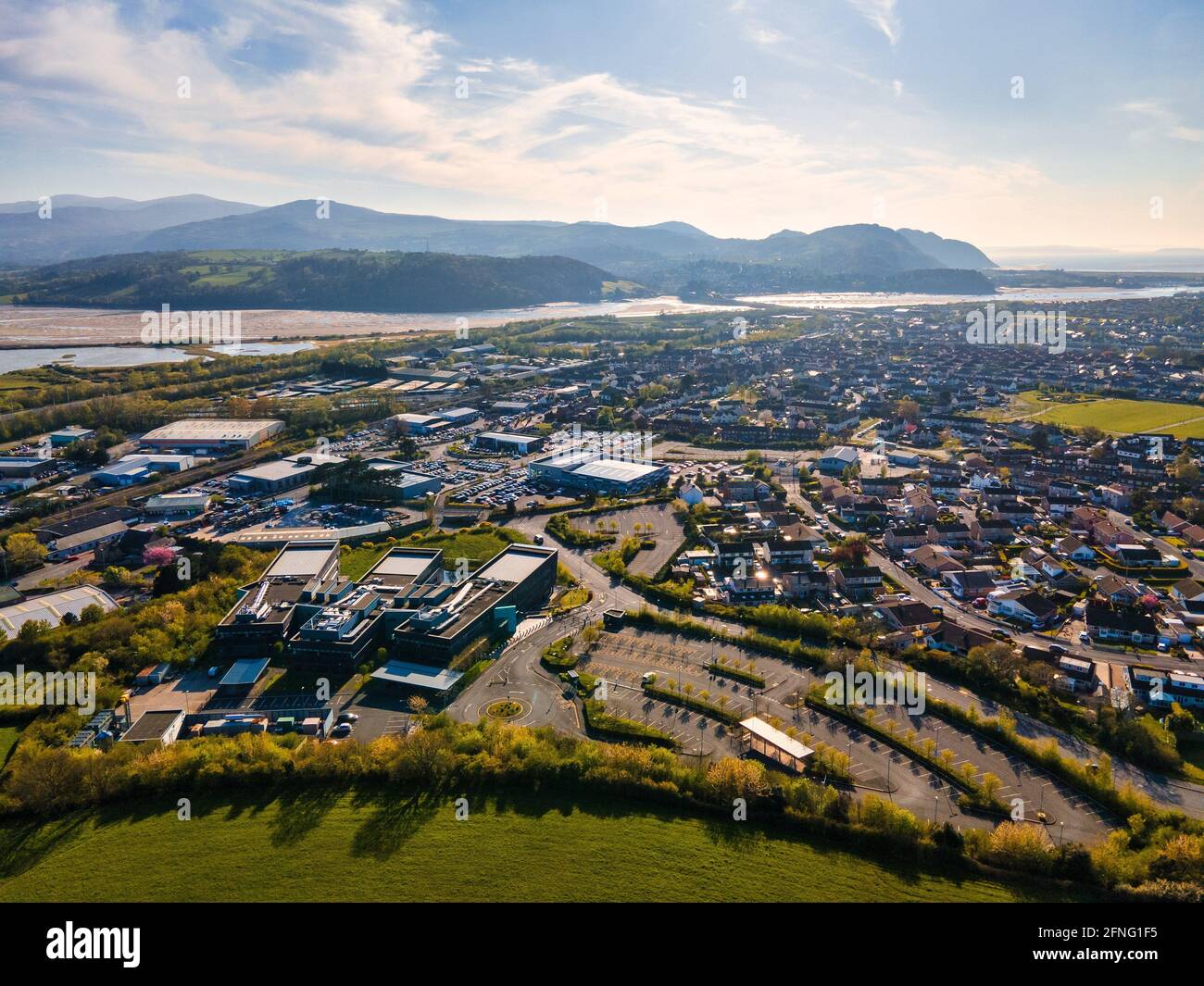 Aerial image of the Welsh Parliament Building in Llandudno Junction ...