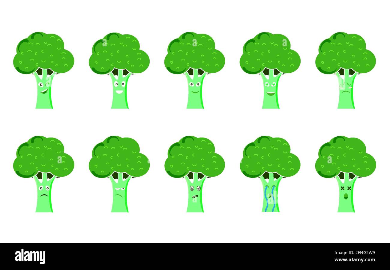 Funny broccoli vegetable cartoon illustration hi-res stock photography ...