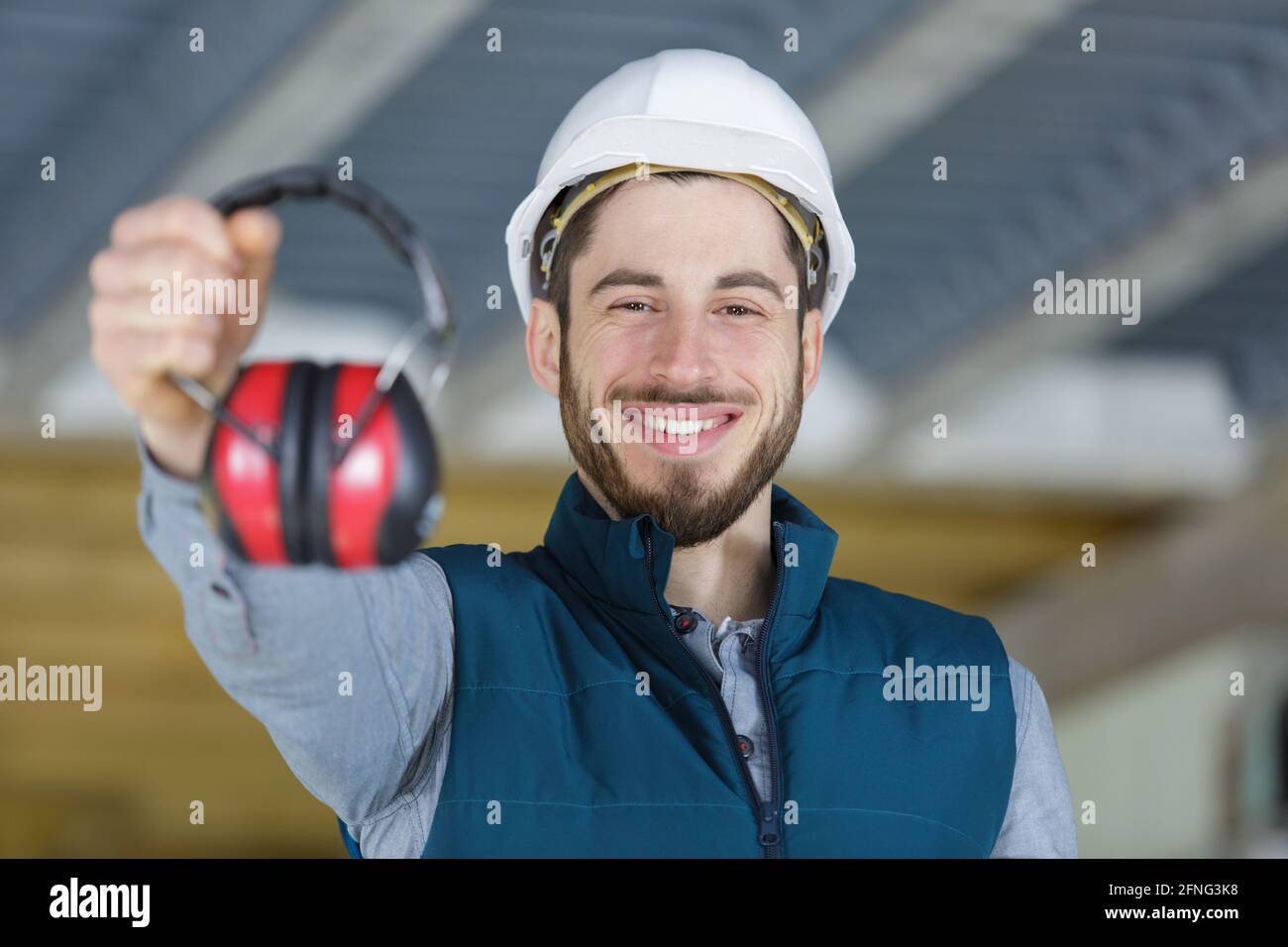 ear muff to protect workers ears Stock Photo - Alamy