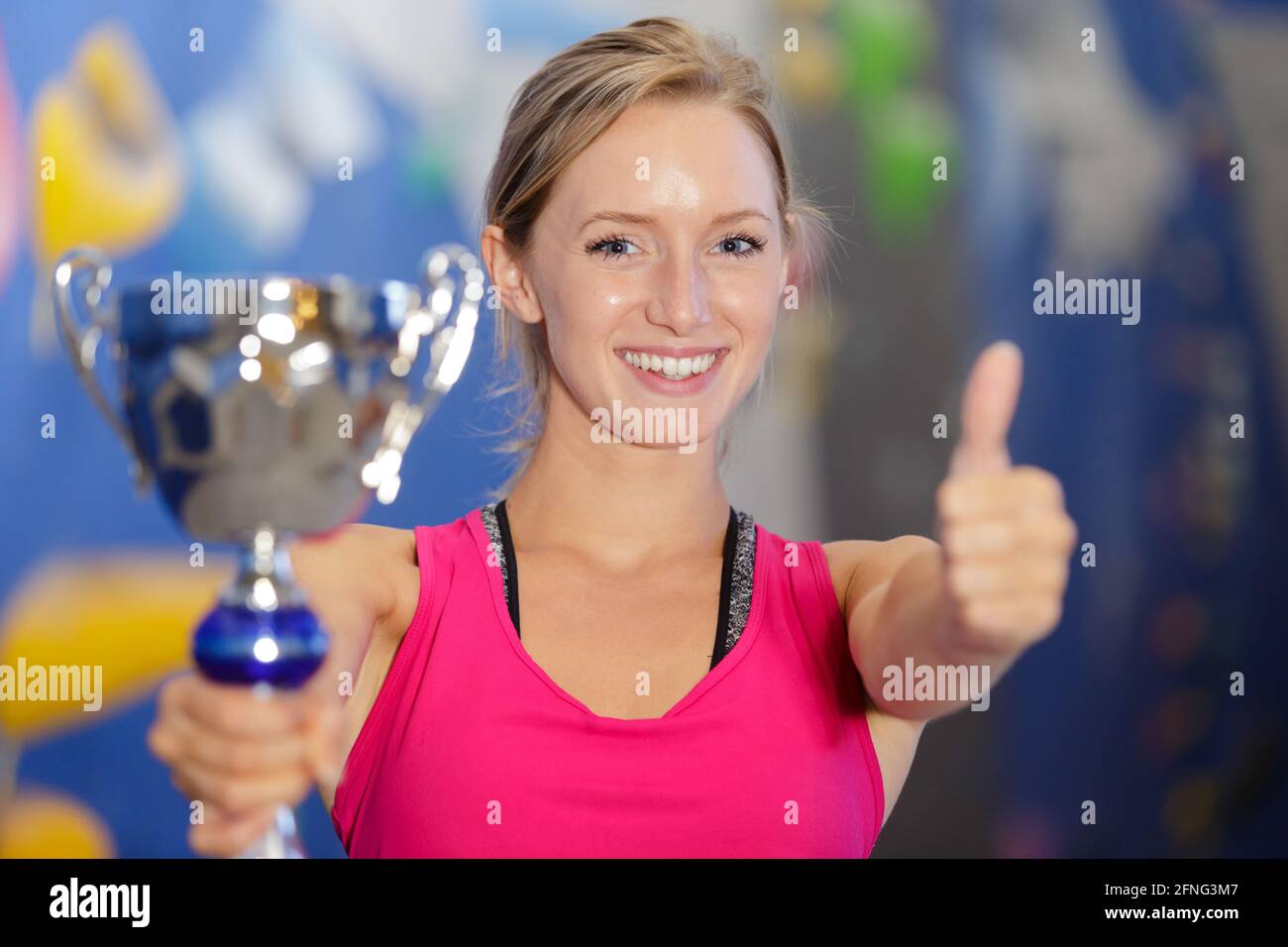 successful girl happy of victory Stock Photo - Alamy
