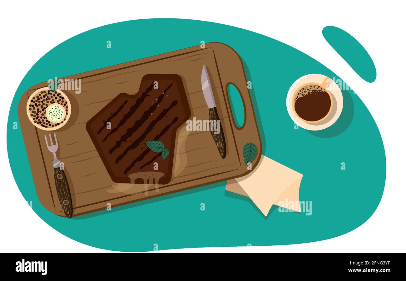 Tasty steak on bbq Stock Vector Images - Alamy