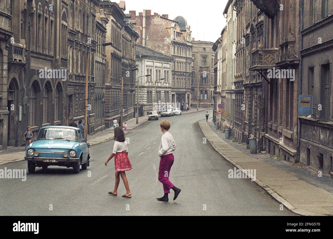 Saxony / GDR country / 1990 Goerlitz, houses from the 19th century in ...