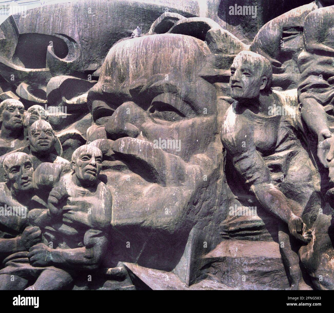 Saxony / GDR country / 1990 Leipzig: the Karl-Marx-Relief on the Karl ...