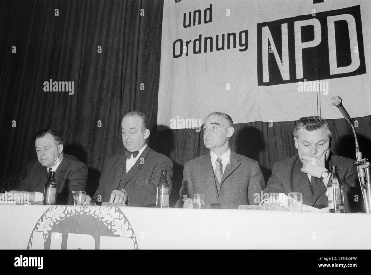 NPD rally at the Schwabingerbräu in Munich. 3rd from left. Adolf von ...