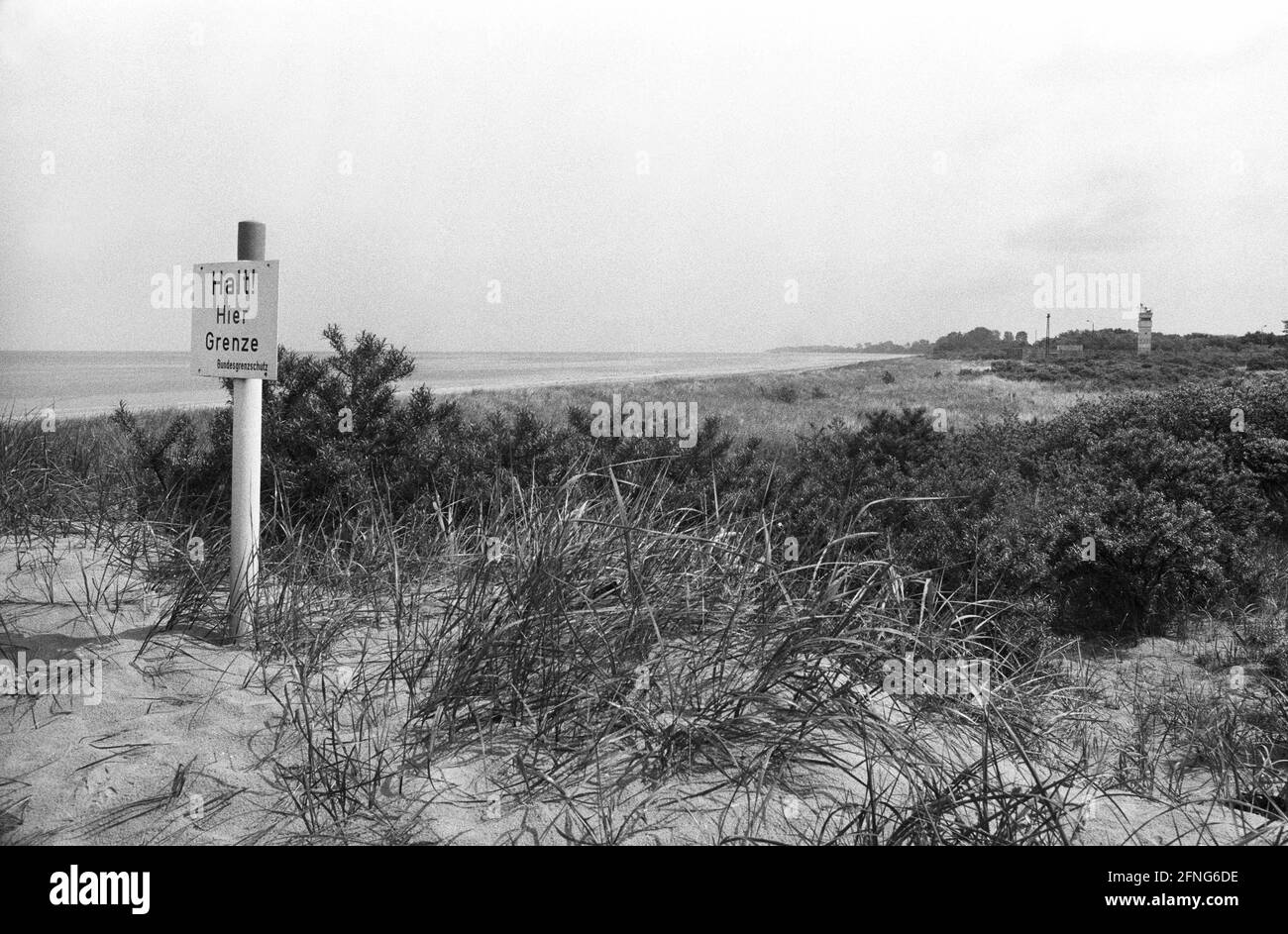 Inner german border at the baltic sea Black and White Stock Photos ...