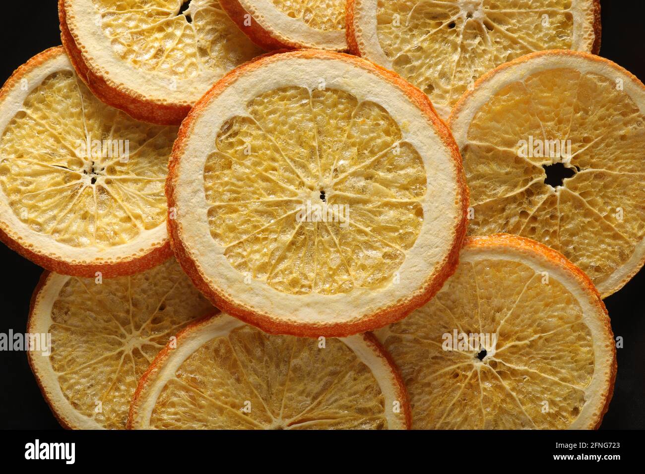 Frozen and dried orange slices Stock Photo - Alamy