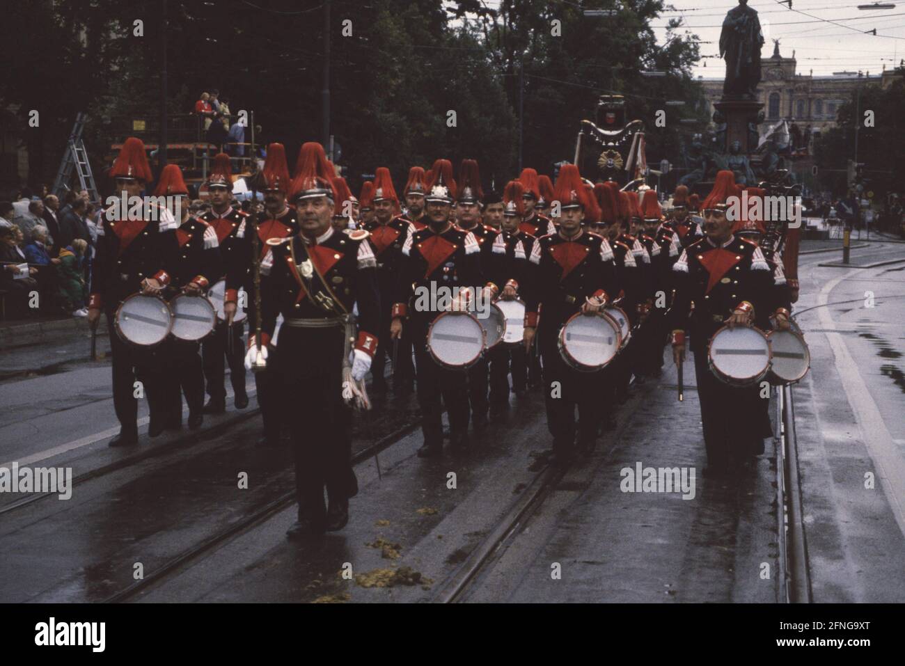 Band at the Oktoberfest parade in Maximilianstraße Munich, 1990 ...