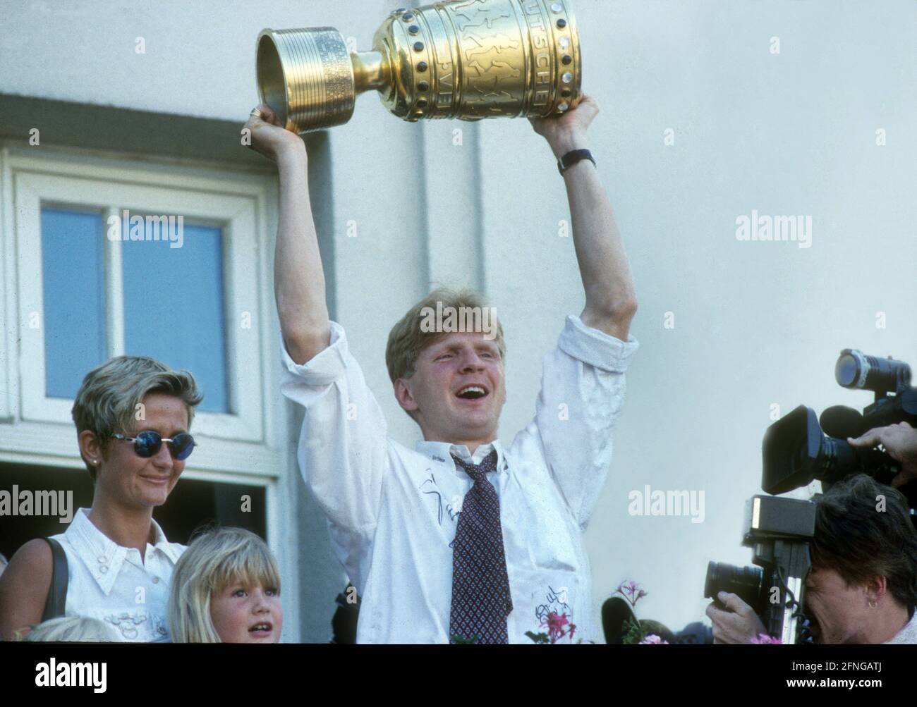 Borussia Mönchengladbach DFB Cup winner 1995. Reception of the cup ...