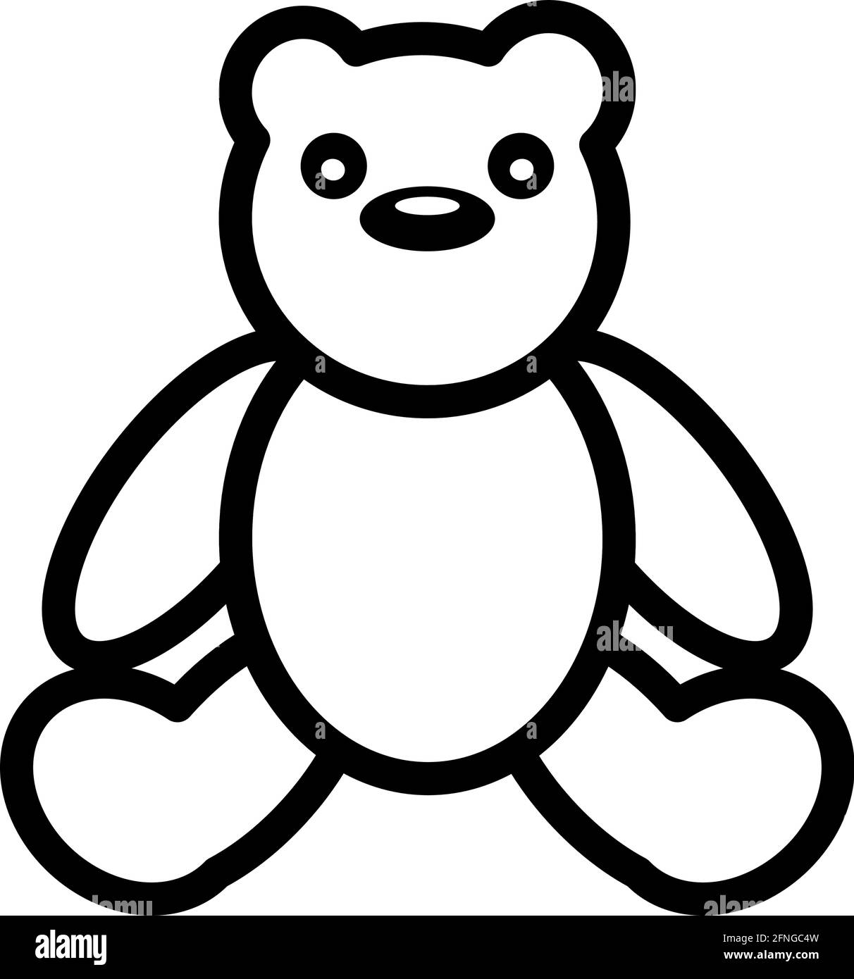 Teddy Bear Icon. Editable Bold Outline Design. Vector Illustration ...