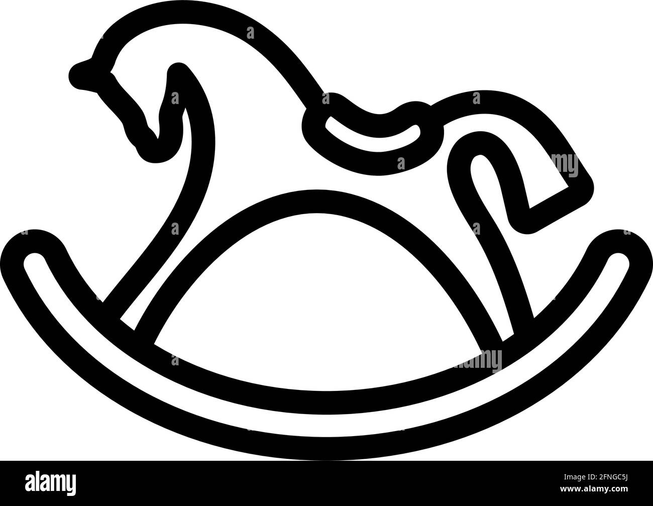 Rocking Horse Icon. Editable Bold Outline Design. Vector Illustration ...