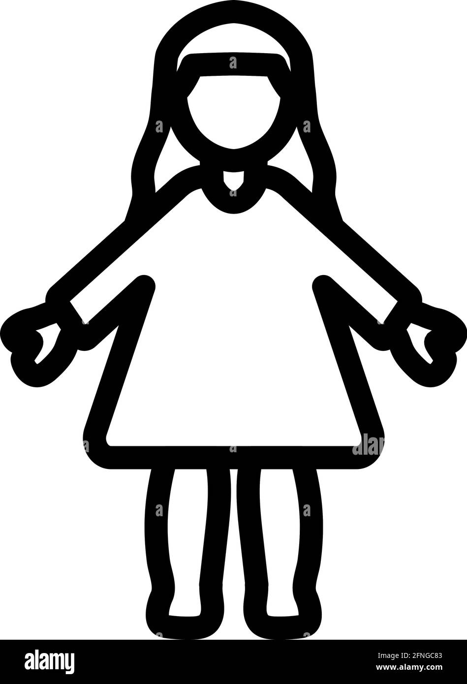 Doll Toy Icon. Editable Bold Outline Design. Vector Illustration Stock ...
