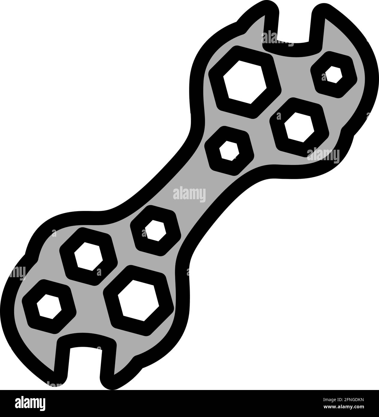 Bike Spanner Icon. Editable Bold Outline With Color Fill Design. Vector ...