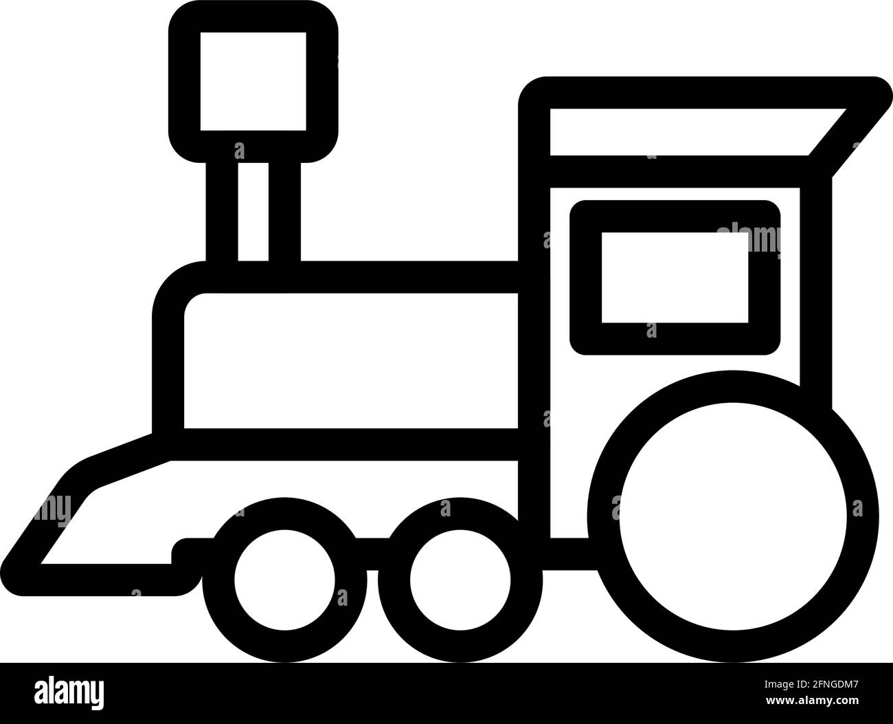 Train Toy Icon. Editable Bold Outline Design. Vector Illustration Stock ...