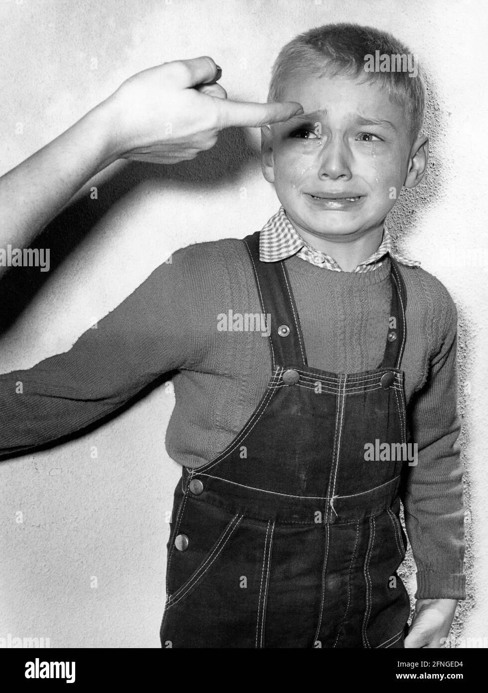 boy gets scolded by mother and cries, 50s [automated translation] Stock ...