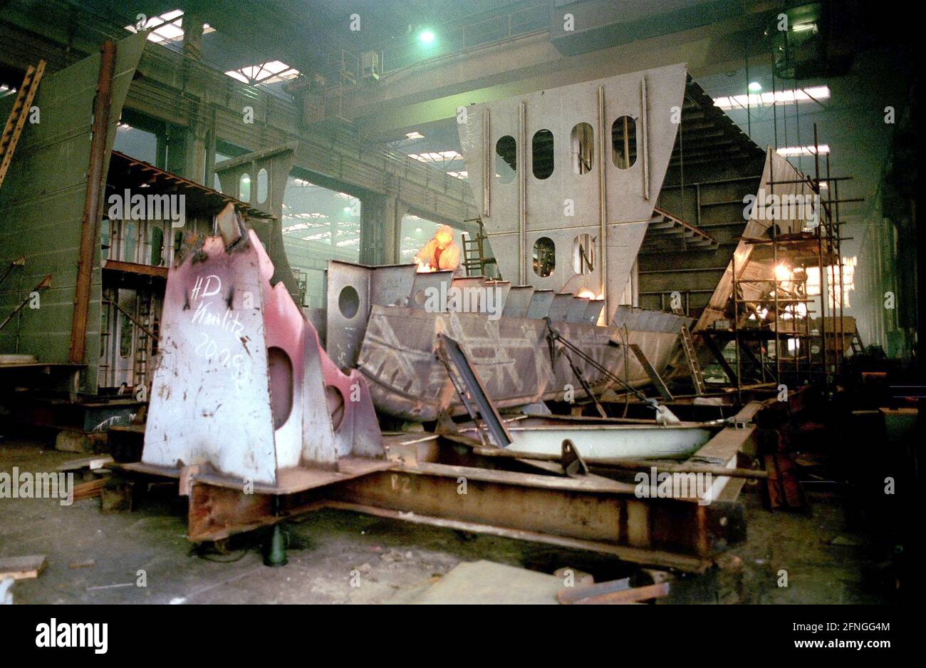 Mecklenburg-Western Pomerania / GDR / 1992 Neptun-Warnow shipyard in ...