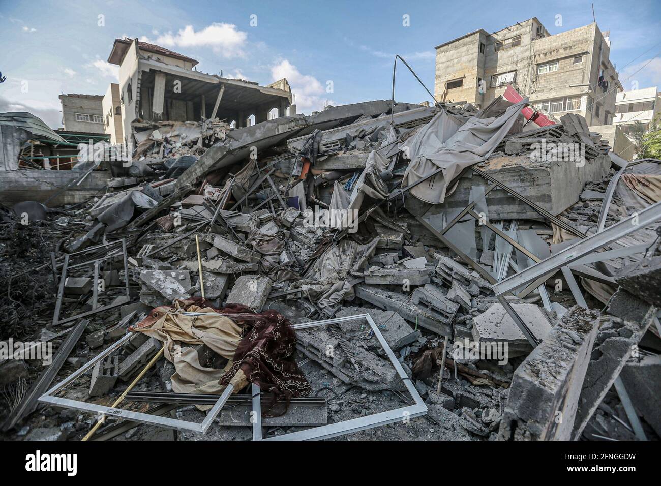 Gaza City, Palestinian Territories. 17th May, 2021. A general view of a ...