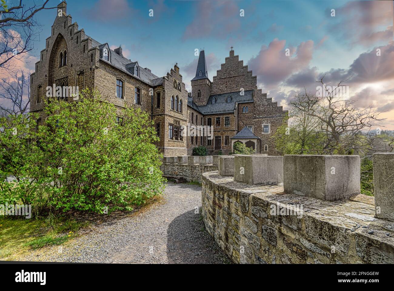 Beautiful view of Schloss Mansfeld in Mansfeld, Germany durin Stock ...