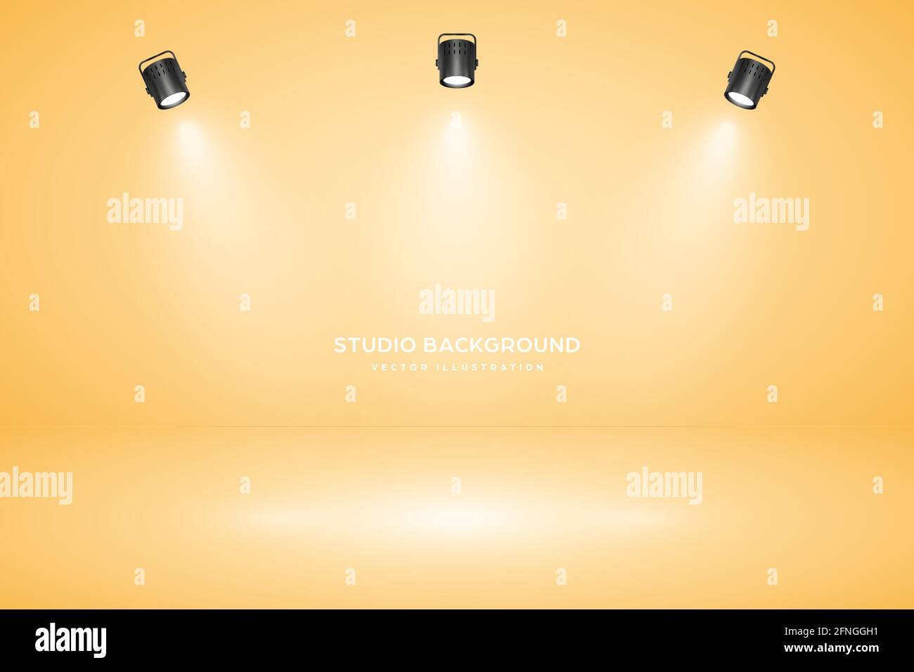 Empty pastel beige studio abstract background with spotlight effect ...