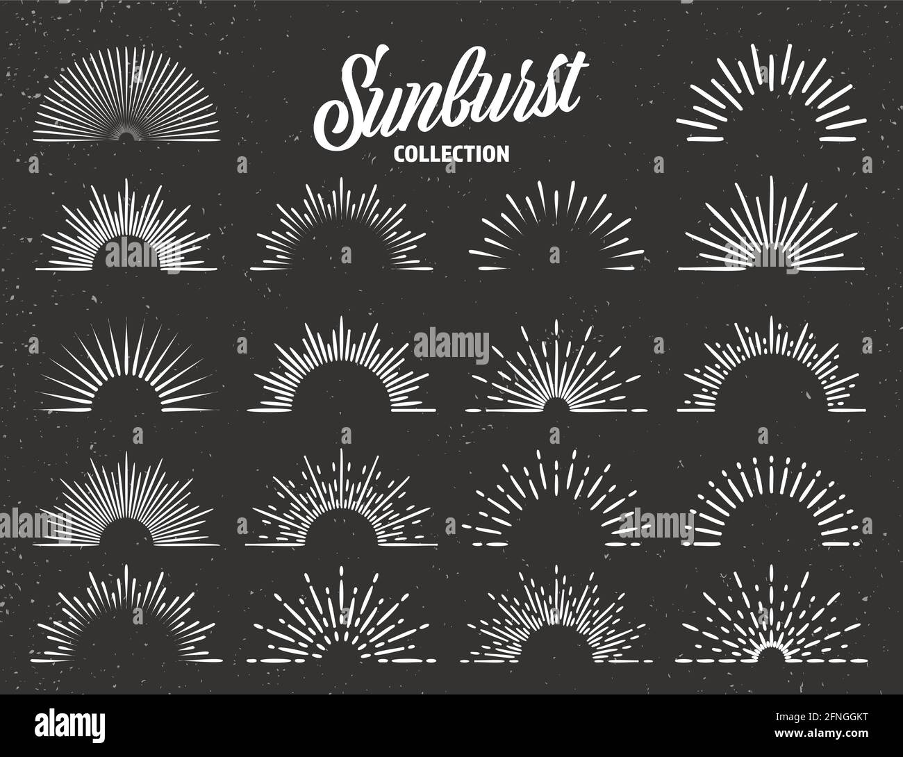 Vintage grunge sunburst collection. Bursting sun rays. Fireworks ...