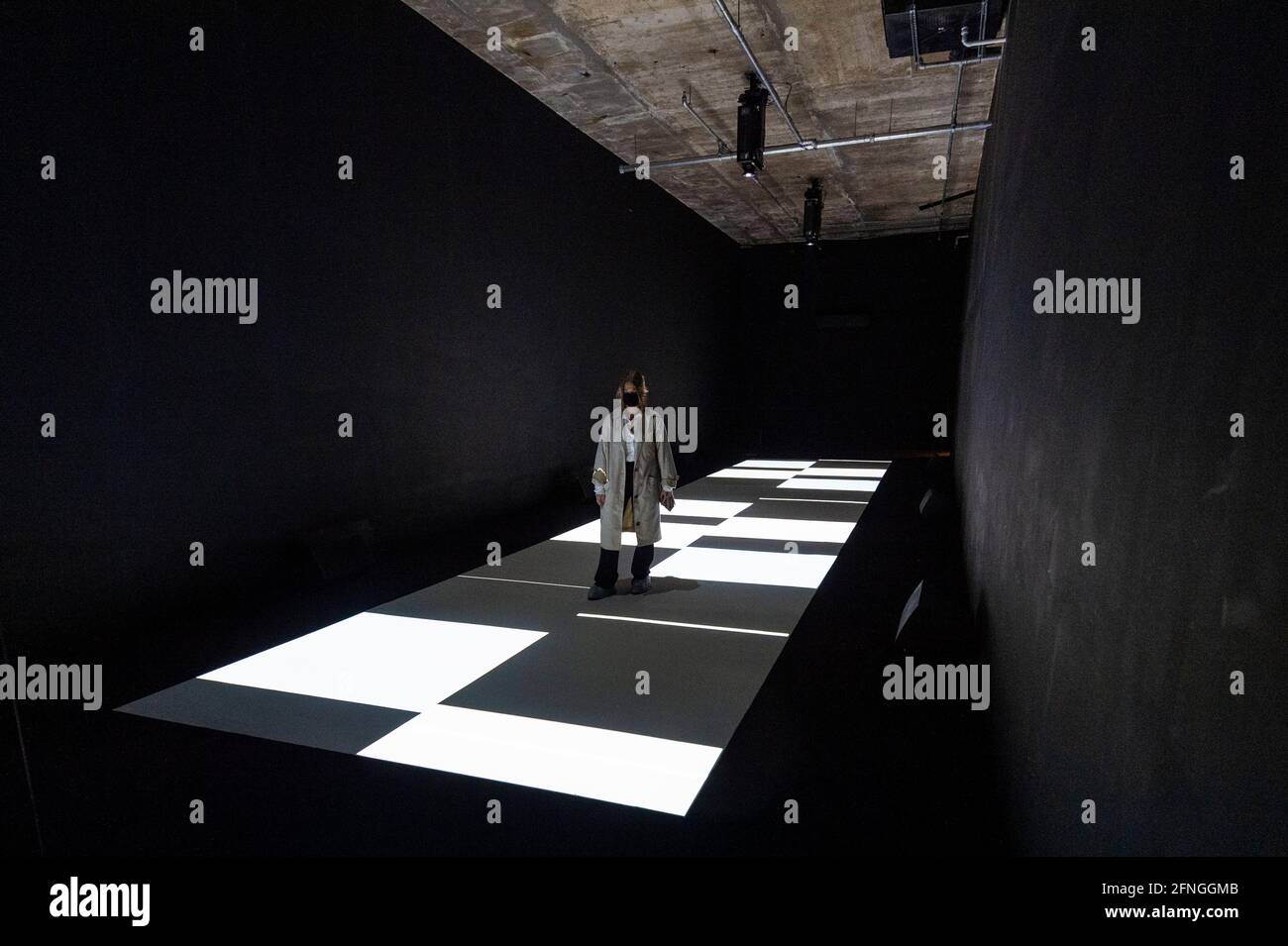 London, UK. 17 May 2021. A woman views "test pattern [no. 12]", 2020 ...