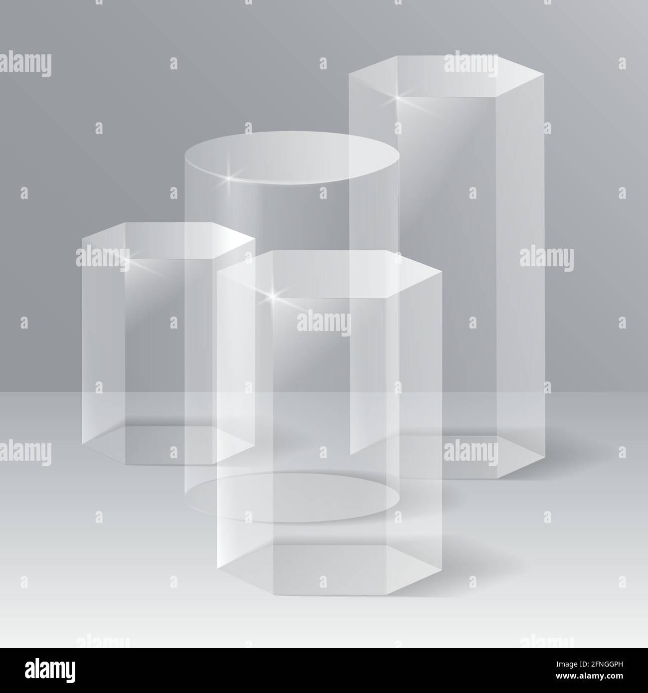 Transparent glass cylinder pedestal Stock Vector Images - Alamy