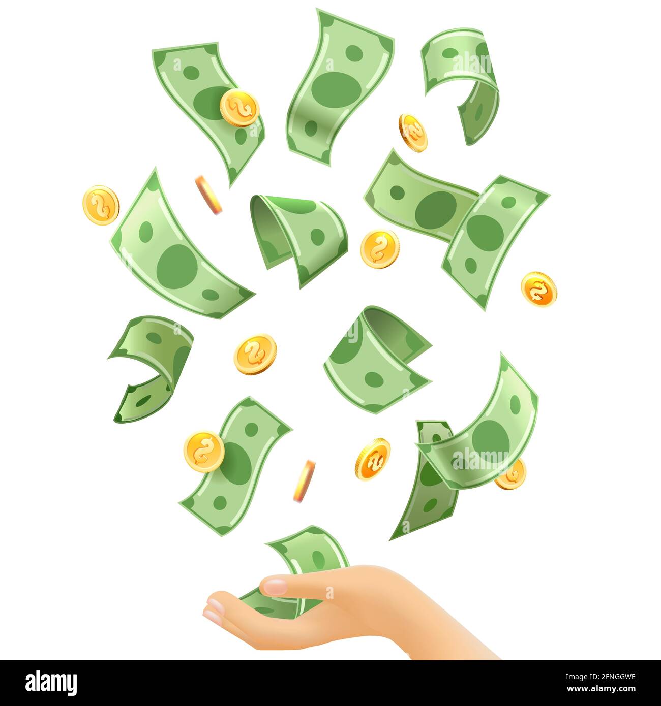 Money falling to hands Stock Vector Image & Art - Alamy