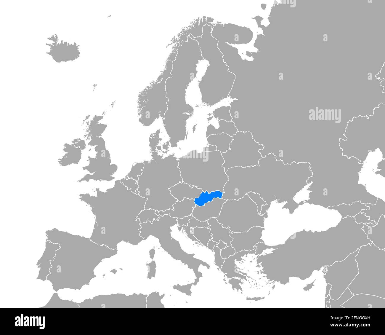 Map of Slovakia in Europe Stock Photo - Alamy