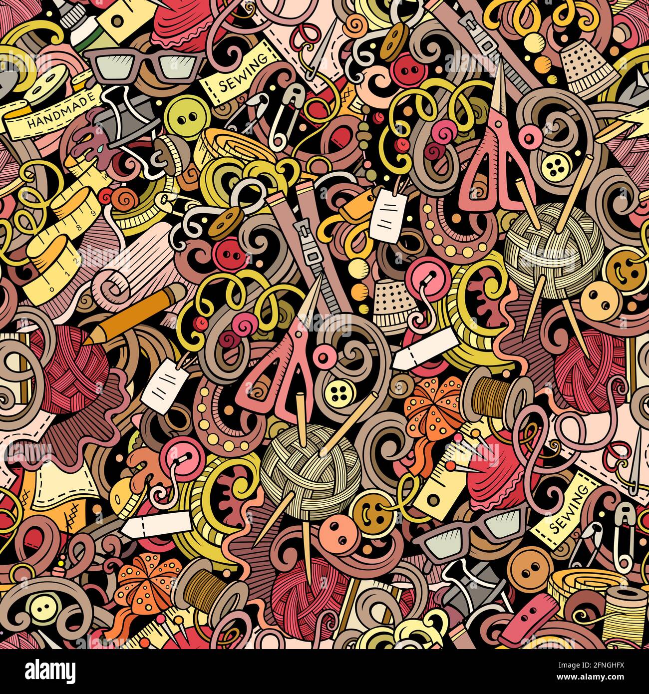 Handmade hand drawn doodles seamless pattern Stock Vector Image & Art ...