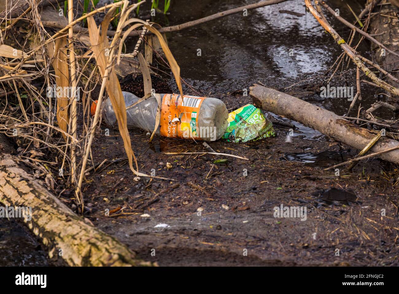 Plastic pollution is an inexcusable behavior in our society Stock Photo ...